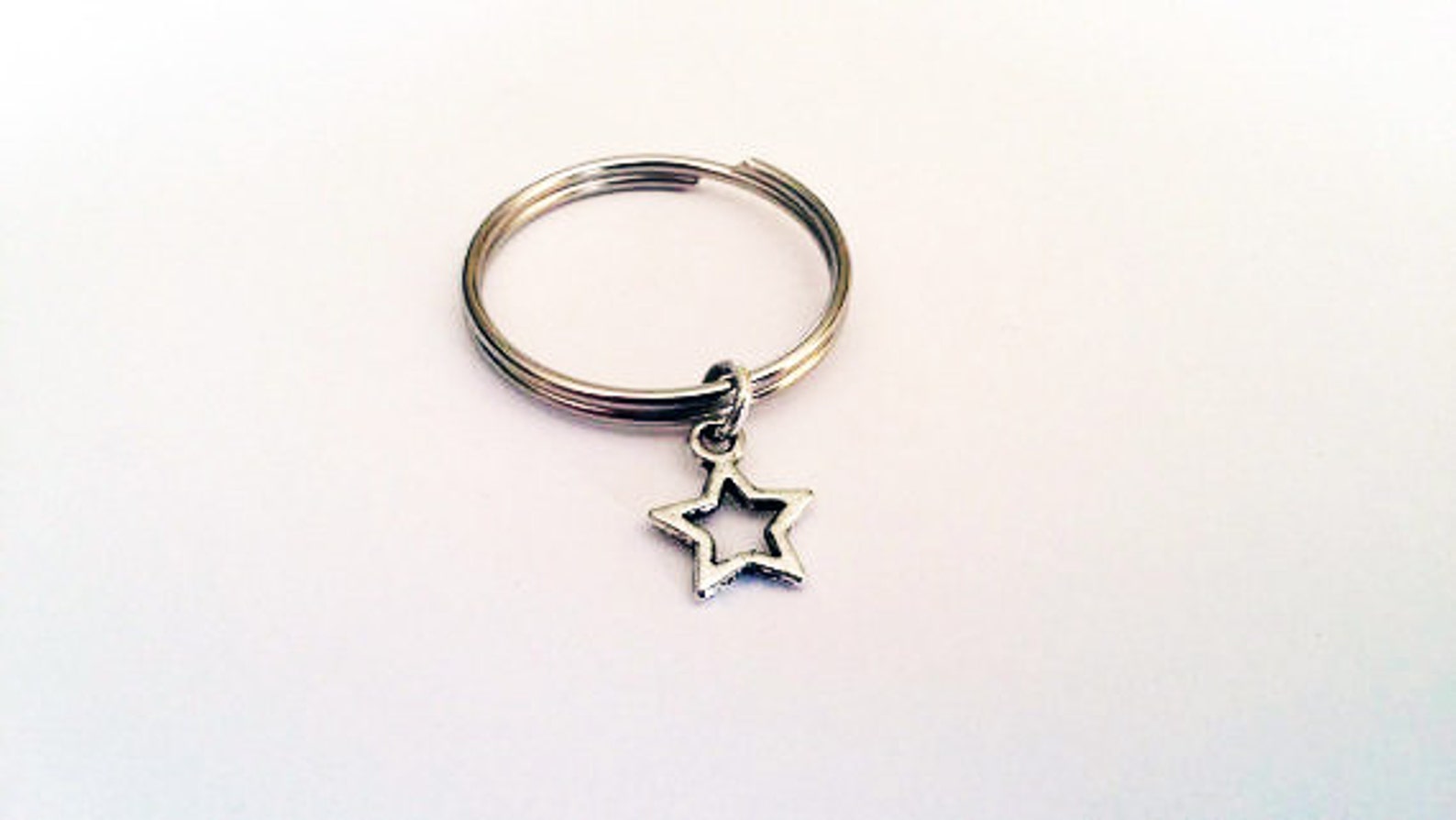 Star Keychain Silver Keychain Star Charm Star Key Ring | Etsy