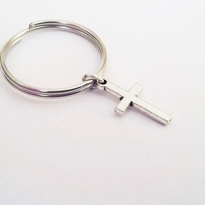 Tiny Cross Keychain, Silver Cross Pendant, Communion Gift, Confirmation ...