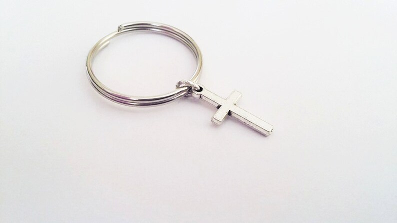 Tiny Cross Keychain Silver Cross Pendant Communion Gift - Etsy