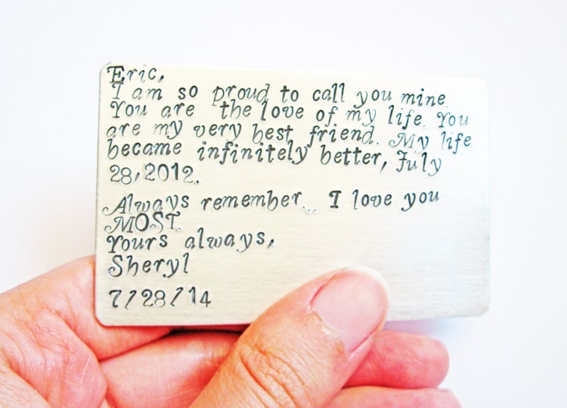 Personalized Wallet Insert Card Best Friends Aluminum | Etsy