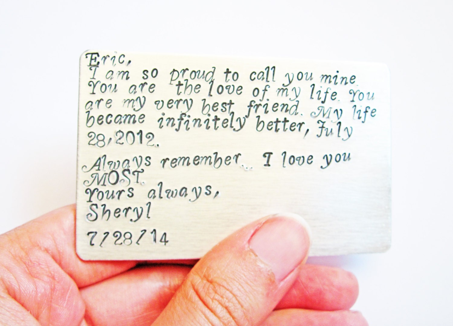 Personalized Wallet Insert Card Best Friends Aluminum | Etsy