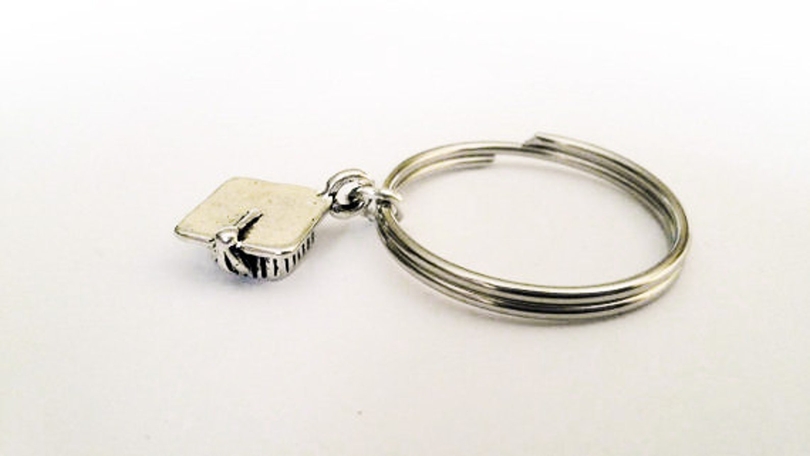 Graduation Cap Keychain Graduation Keychain Silver Keychain | Etsy