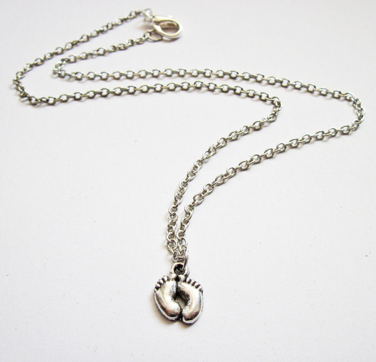 Baby Feet Necklace Baby Shower Gift Silver Necklace - Etsy