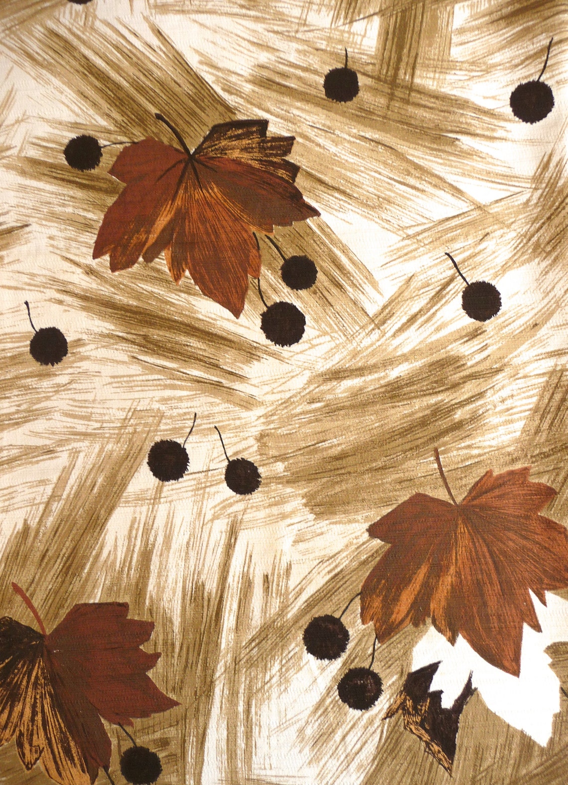 Maple Leaf Tennyson Handprint Bark Fabric Vintage New Retro | Etsy