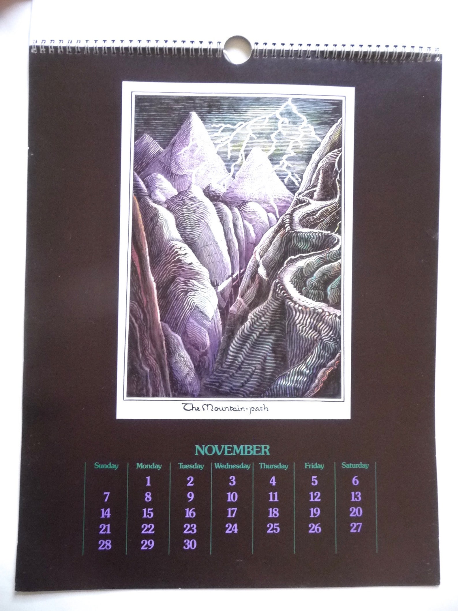 The Hobbit Calendar 1976 J.R.R. Tolkien Vintage Calendar | Etsy