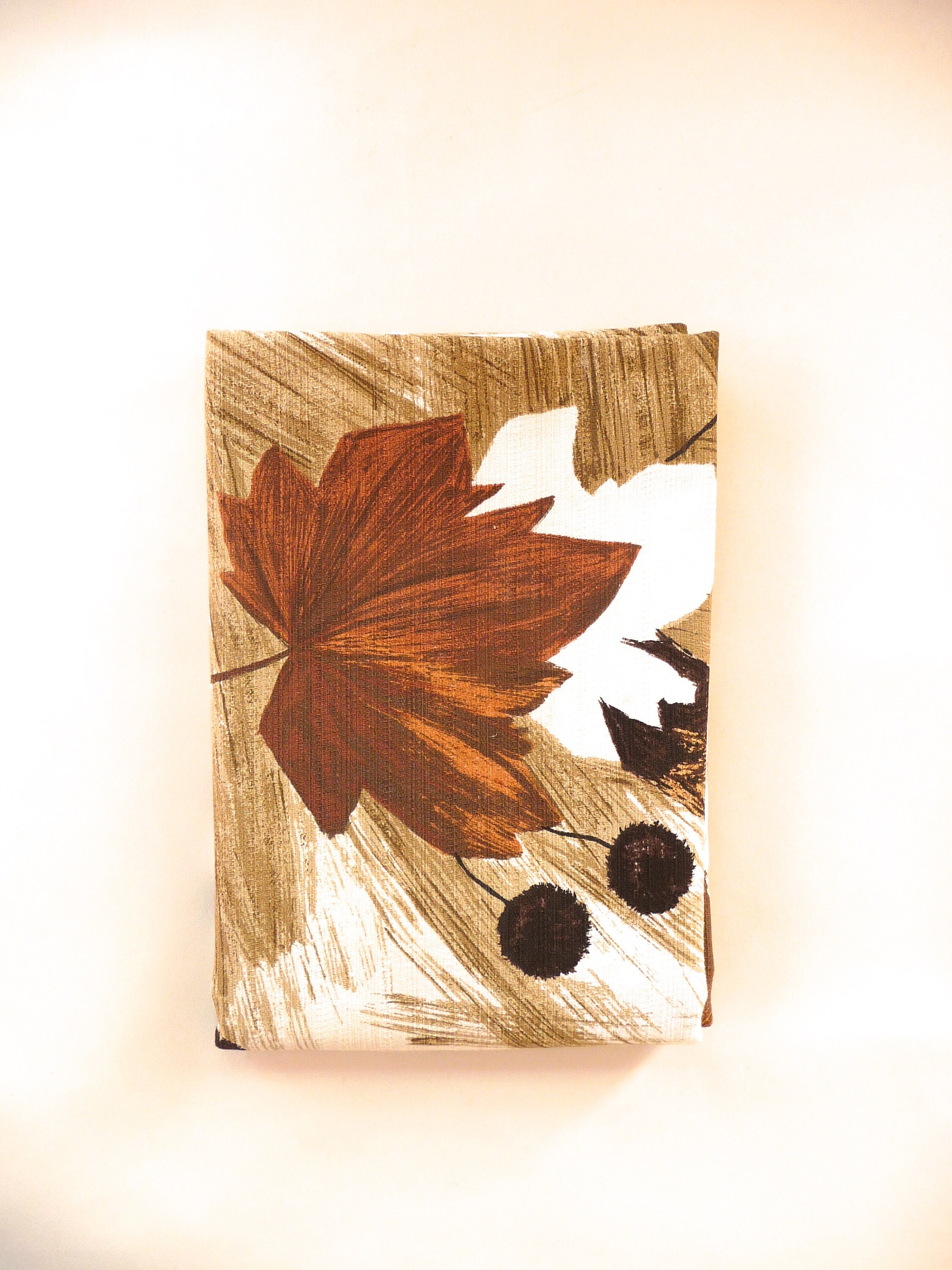 Maple Leaf Tennyson Handprint Bark Fabric Vintage New Retro Midcentury ...