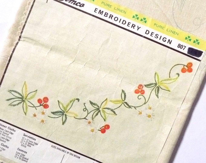 Vintage New Semco Embroidery Design No 807 Linen Supper Cloth - Etsy