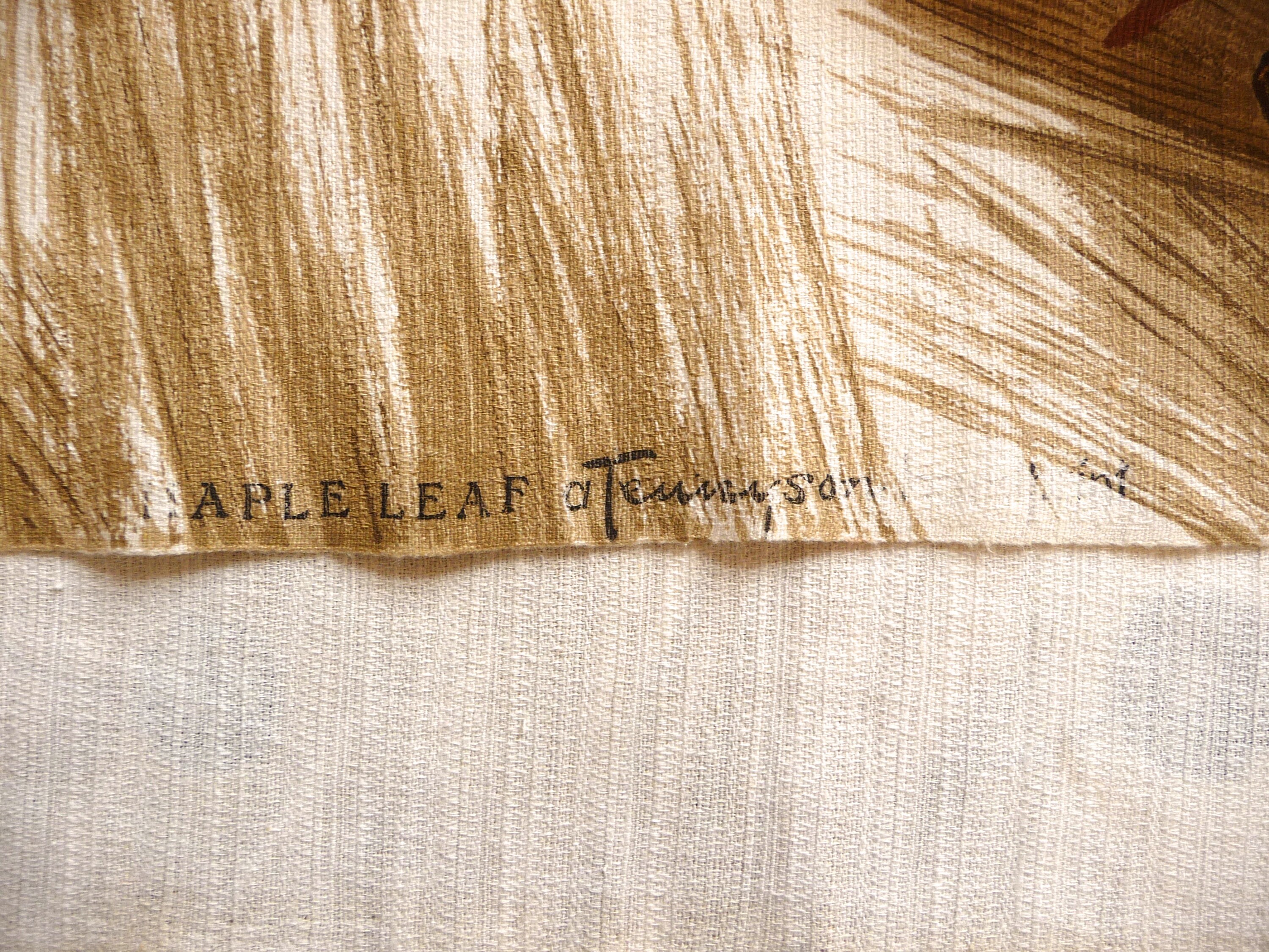 Maple Leaf Tennyson Handprint Bark Fabric Vintage New Retro Midcentury ...