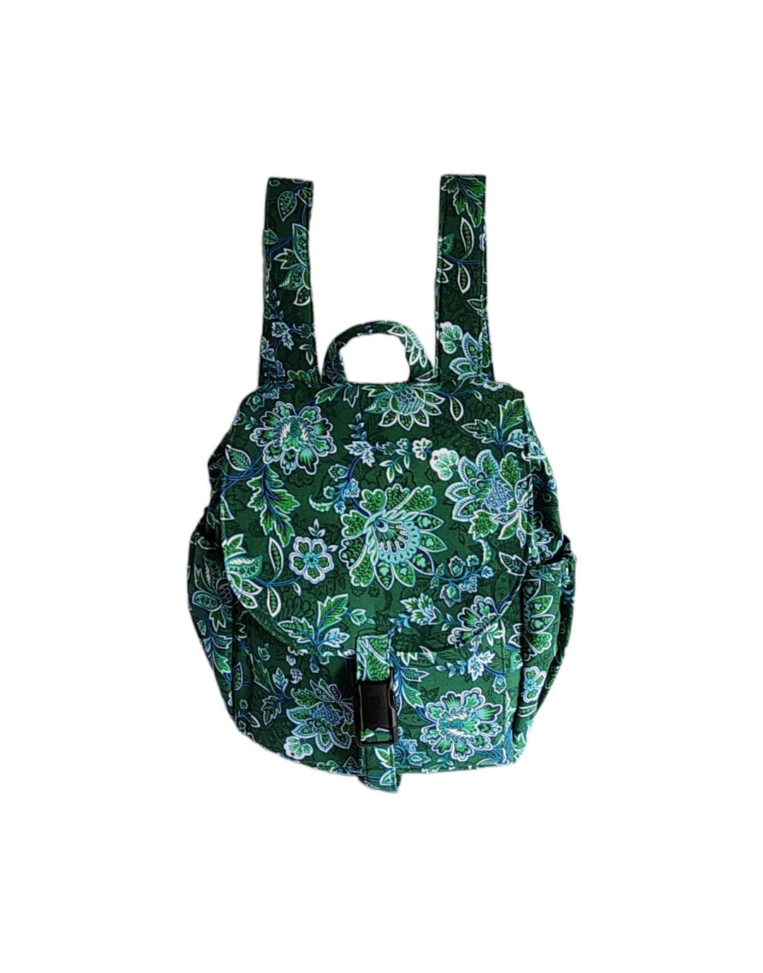 Small Backpack Green Paisley Flower Print Canvas - Etsy