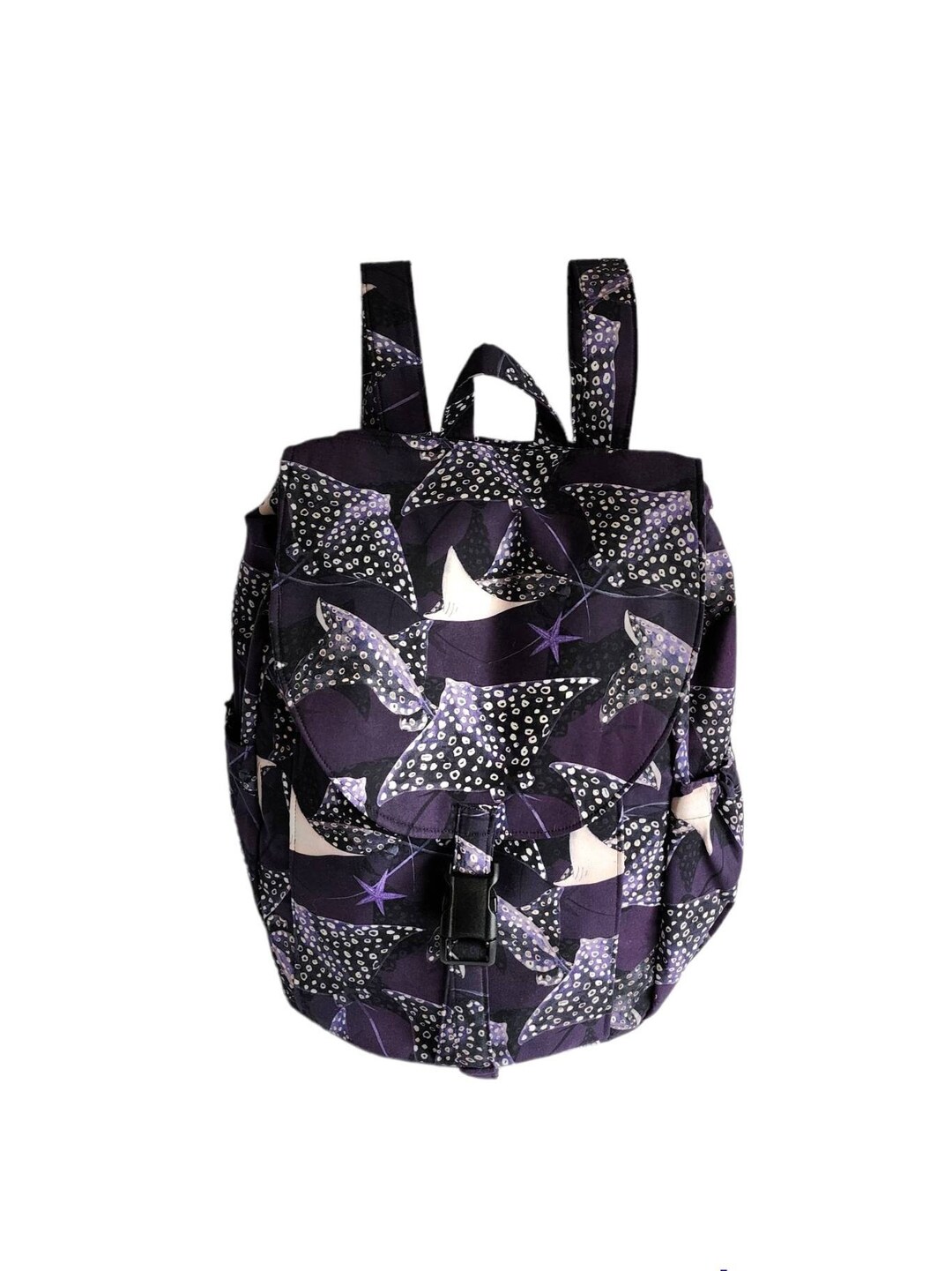 Large Backpack Stingray and Starfish Print Cotton - Etsy