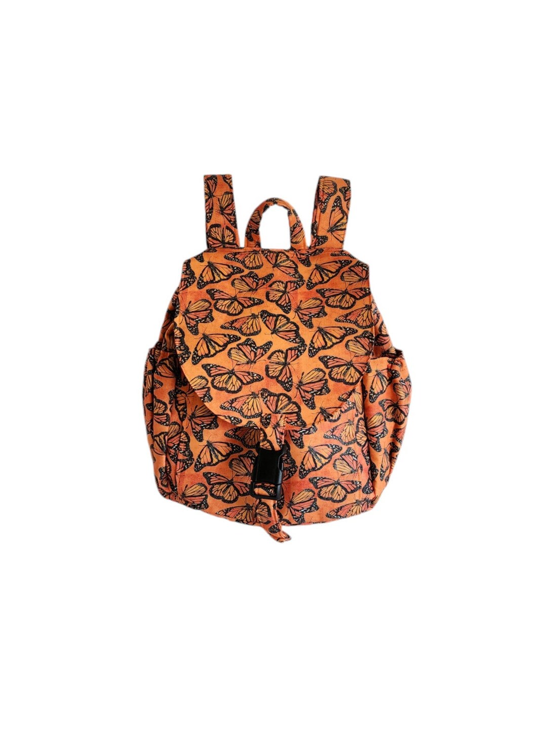 Medium Backpack Monarch Butterfly Print Cotton - Etsy
