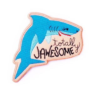 Totally Jawesome Patch Shark Patch / Ocean Patch / Iron on - Etsy