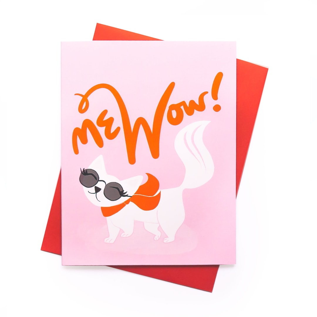Me-wow Everyday Card Cat Card Meow Card Support Card - Etsy
