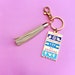 Stop Interrupting My Grinding Keychain in Blue Tassel Keychain, Enamel ...