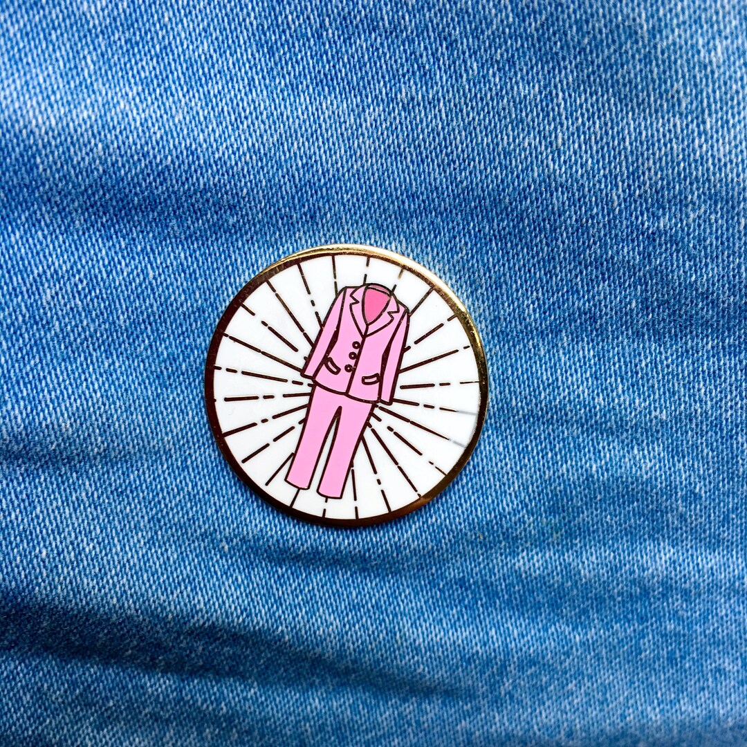 Pantsuit Pin Pink Hard Enamel Pin Resist Pin Feminist - Etsy