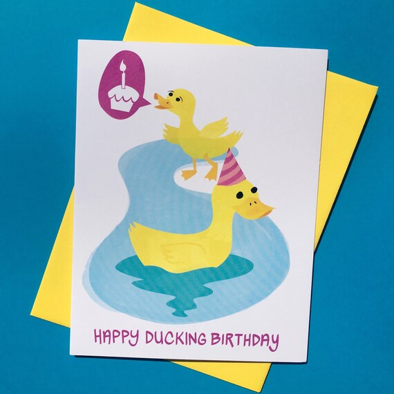Happy Ducking Birthday Card Duck Birthday Card Animal | Etsy