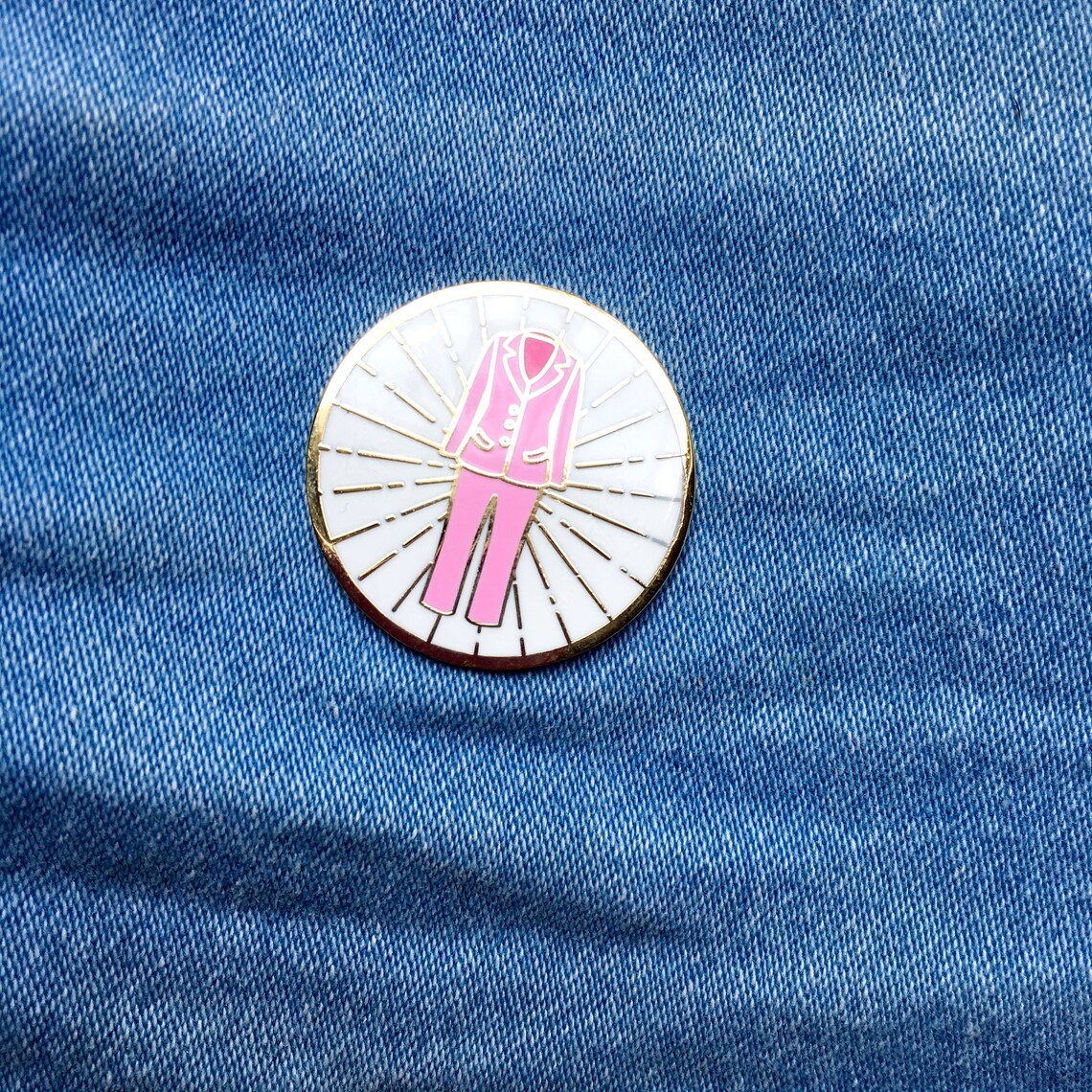 Pantsuit Pin Pink Hard Enamel Pin Resist Pin Feminist | Etsy