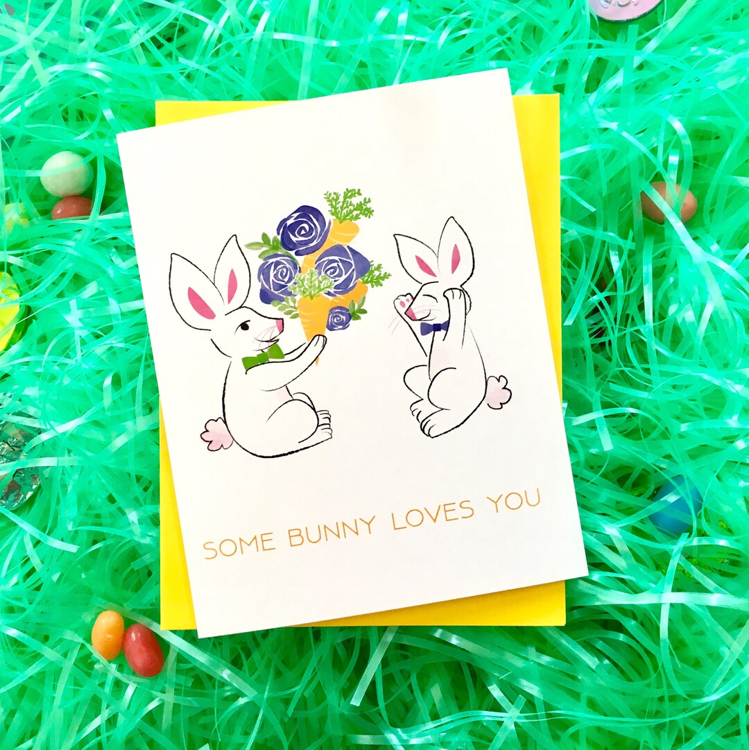 Some Bunny Loves You Card style D Valentines Card, Cute, Love Card ...
