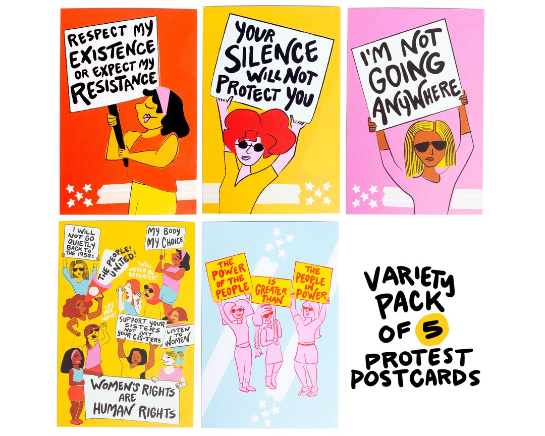 LADIES PROTEST POSTCARDS Postcard Set, Activism, Blm, 2020 Election ...
