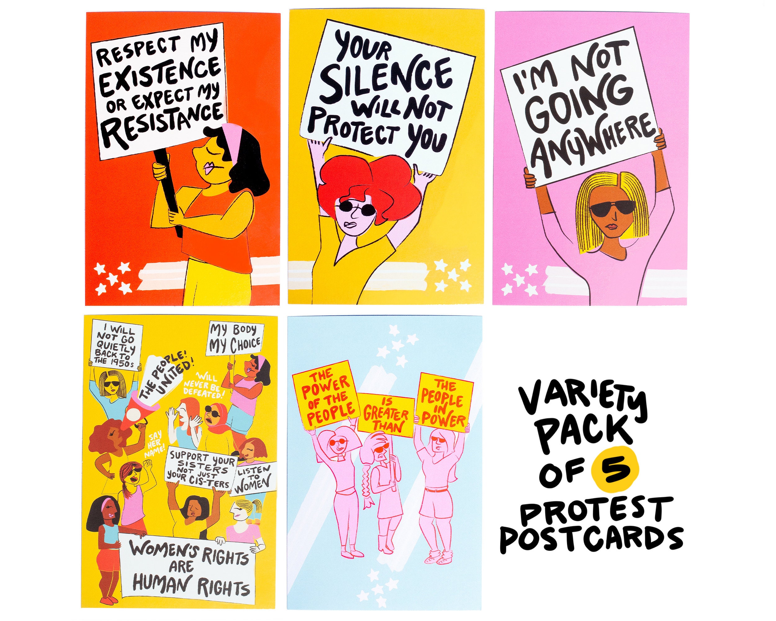 LADIES PROTEST POSTCARDS postcard set activism blm 2020 | Etsy