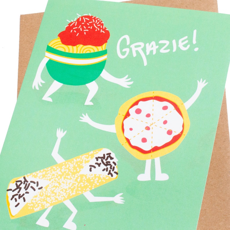 Grazie Thank You Card Thanks Card Grazie Card Italian - Etsy