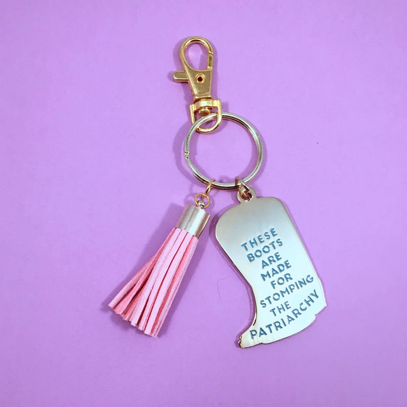 Stomp the Patriarchy Keychain Tassel Keychain Feminism | Etsy