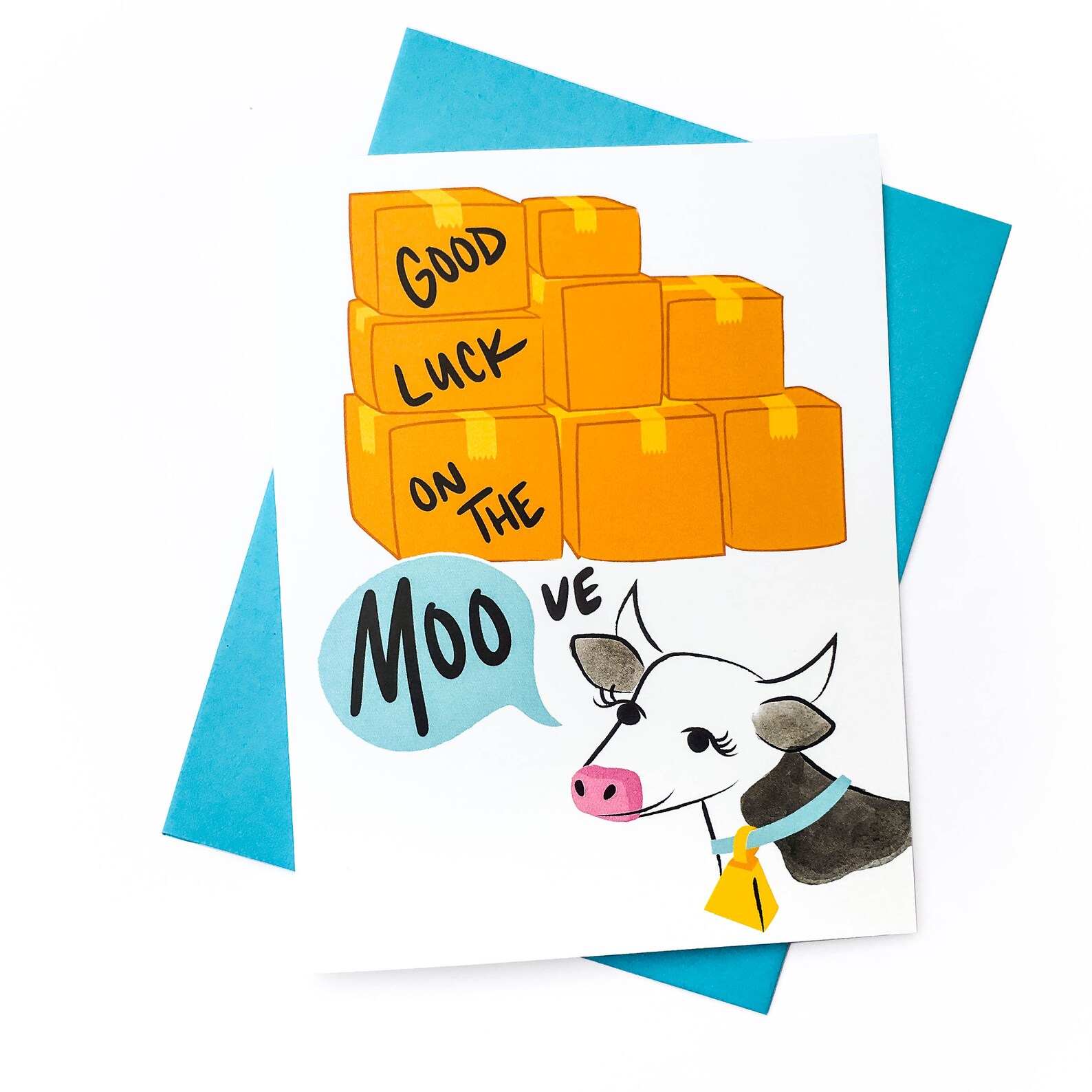 Good Luck on the MOO-ve Card moving in card new home | Etsy