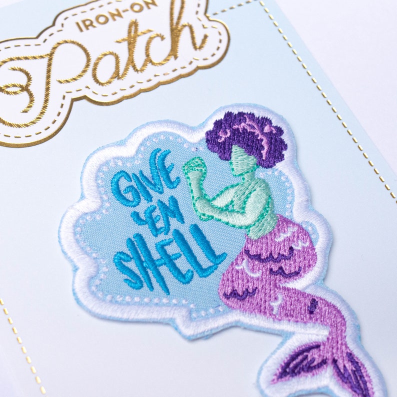 Give 'em Shell Patch Mermaid Patch / Ocean Patch / Iron | Etsy