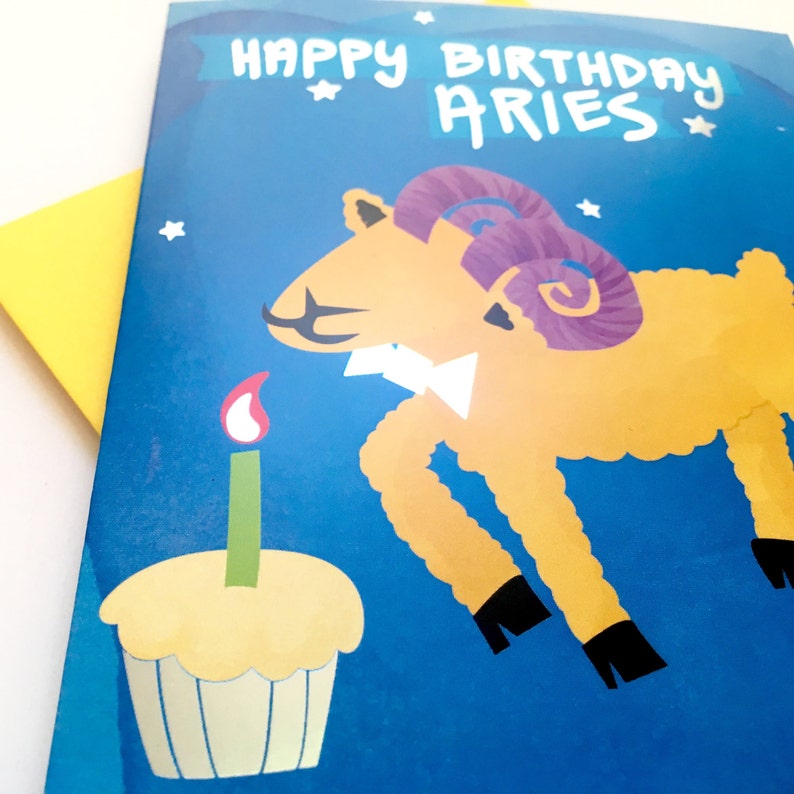 ARIES BIRTHDAY CARD silver foil card birthday card zodiac | Etsy