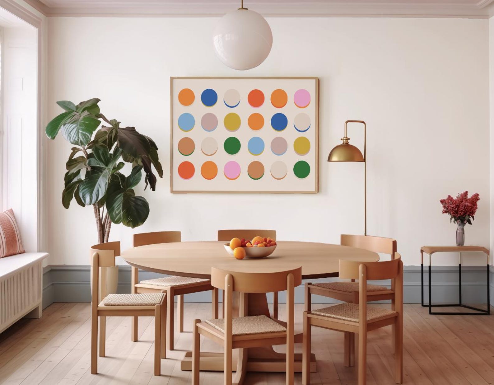 Simple Colorful Art Print Horizontal | Multicolor Kids Room Polka Dot ...