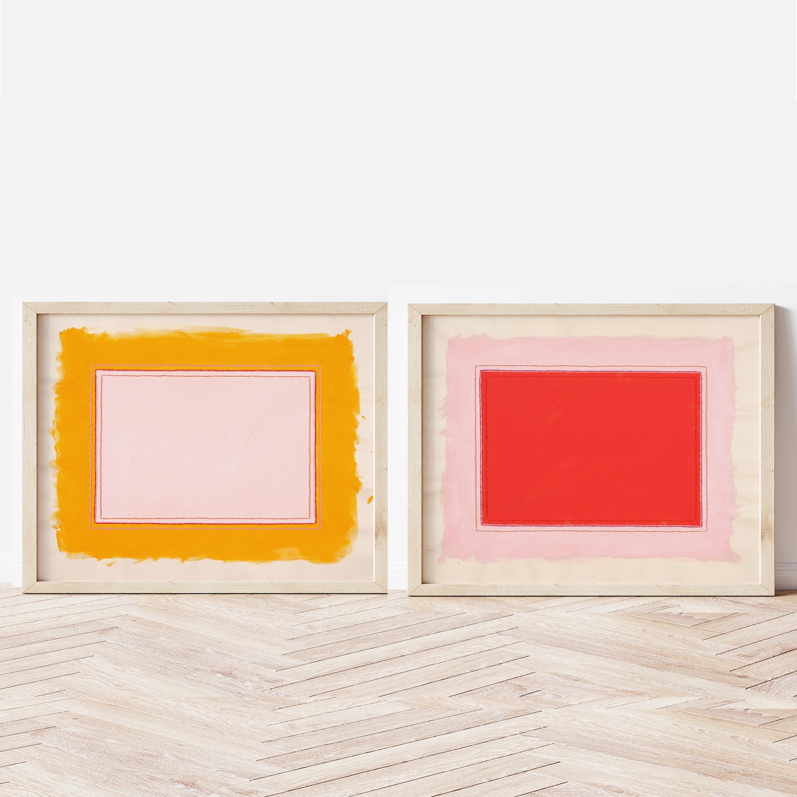 Bright Colorful Pair of Prints | Vibrant Preppy Abstract | Fun Wall ...