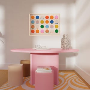 Simple Colorful Art Print Horizontal Multicolor Kids Room Art Polka Dot ...