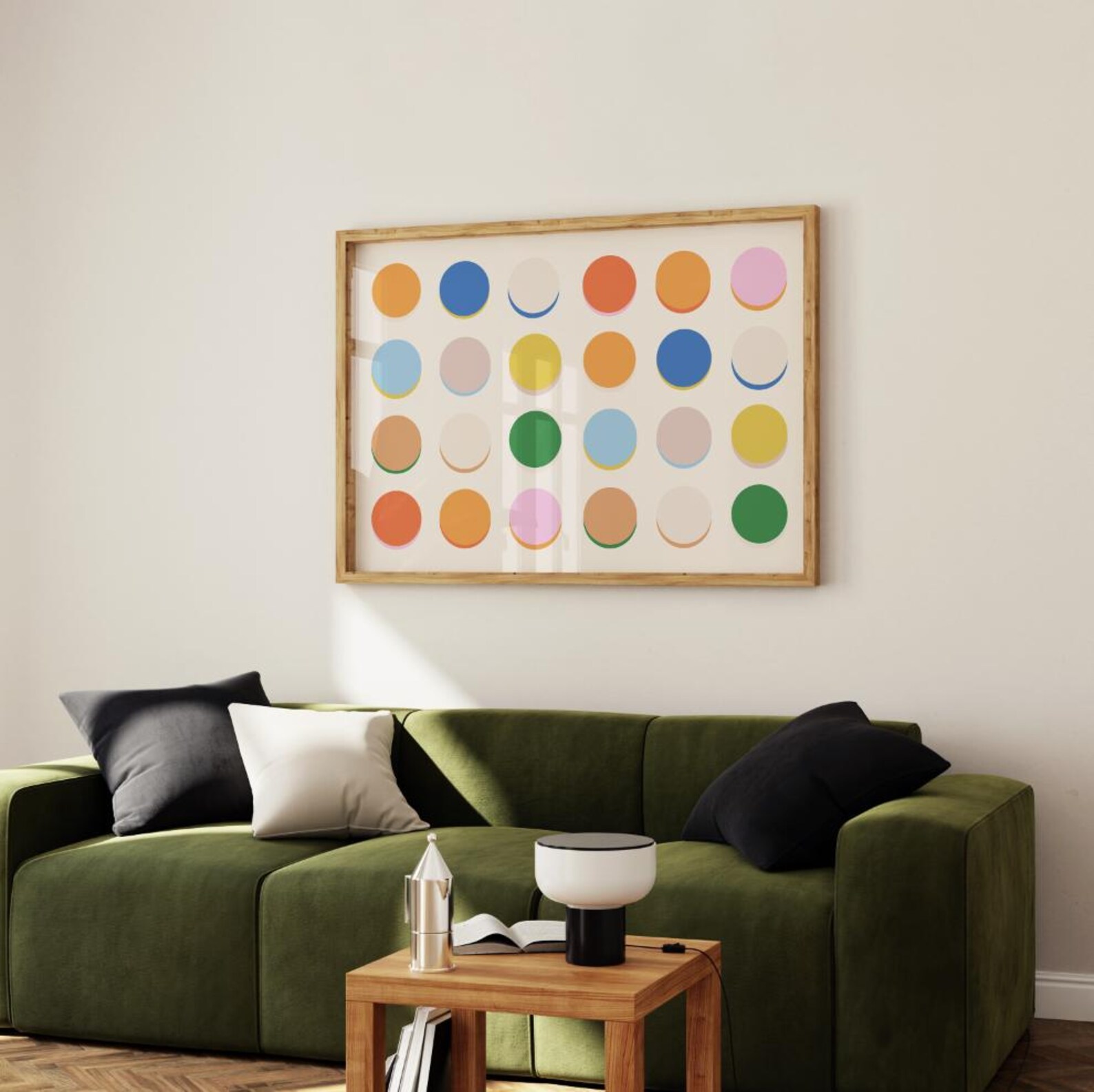 Simple Colorful Art Print Horizontal | Multicolor Kids Room Polka Dot ...