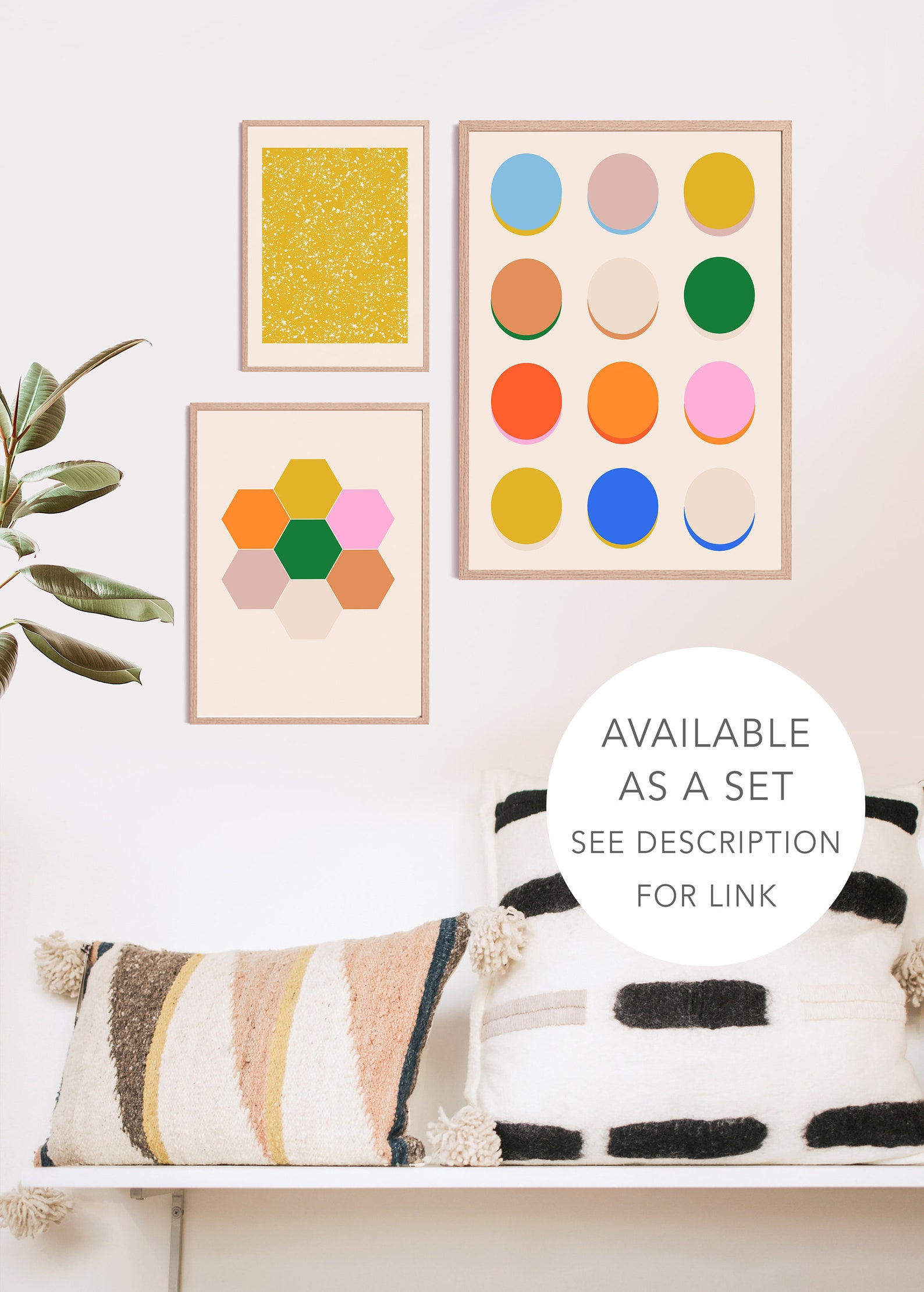 Bright Multicolor Dot Wall Art Modern Circles Art Print - Etsy