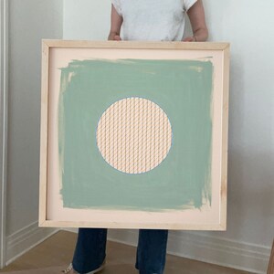 Calming Light Green Minimalist Wall Art | Abstract Prints Large Framed ...