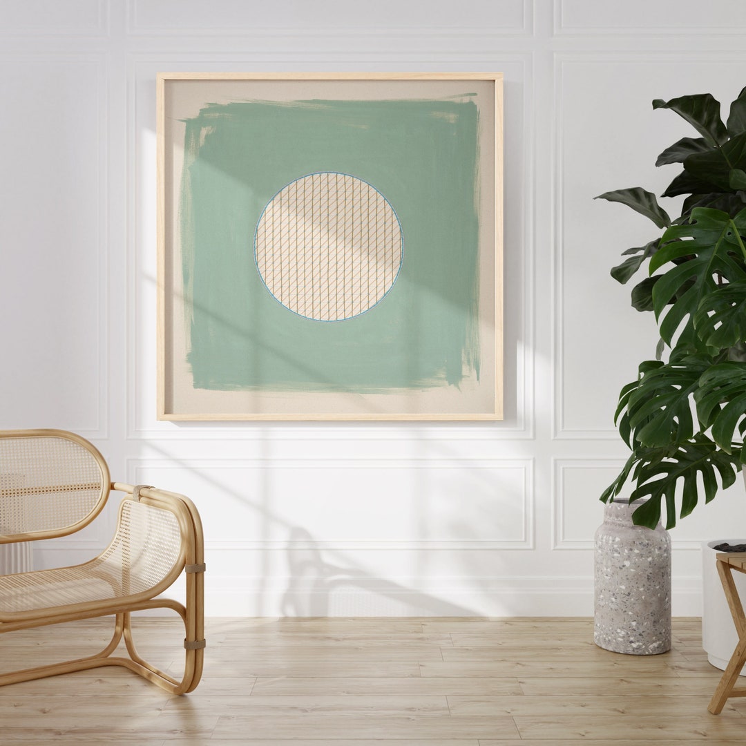 Sage Green Square Art Print | Minimalist Wall Art | Large Abstract ...
