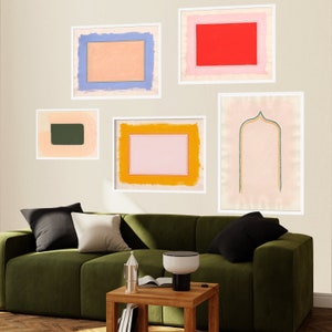 Gallery Wall Art Prints Set of 5 | Colorful Abstract Multicolor Posters ...