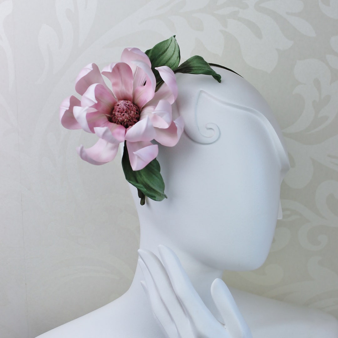 Blush Pink BRIDAL FLOWER HEADPIECE, Pink Silk Flower Fascinator, Silk ...