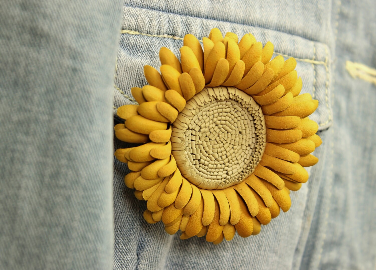 LEATHER GERBERA JEWELLERY 3rd Anniversary Gift Leather - Etsy