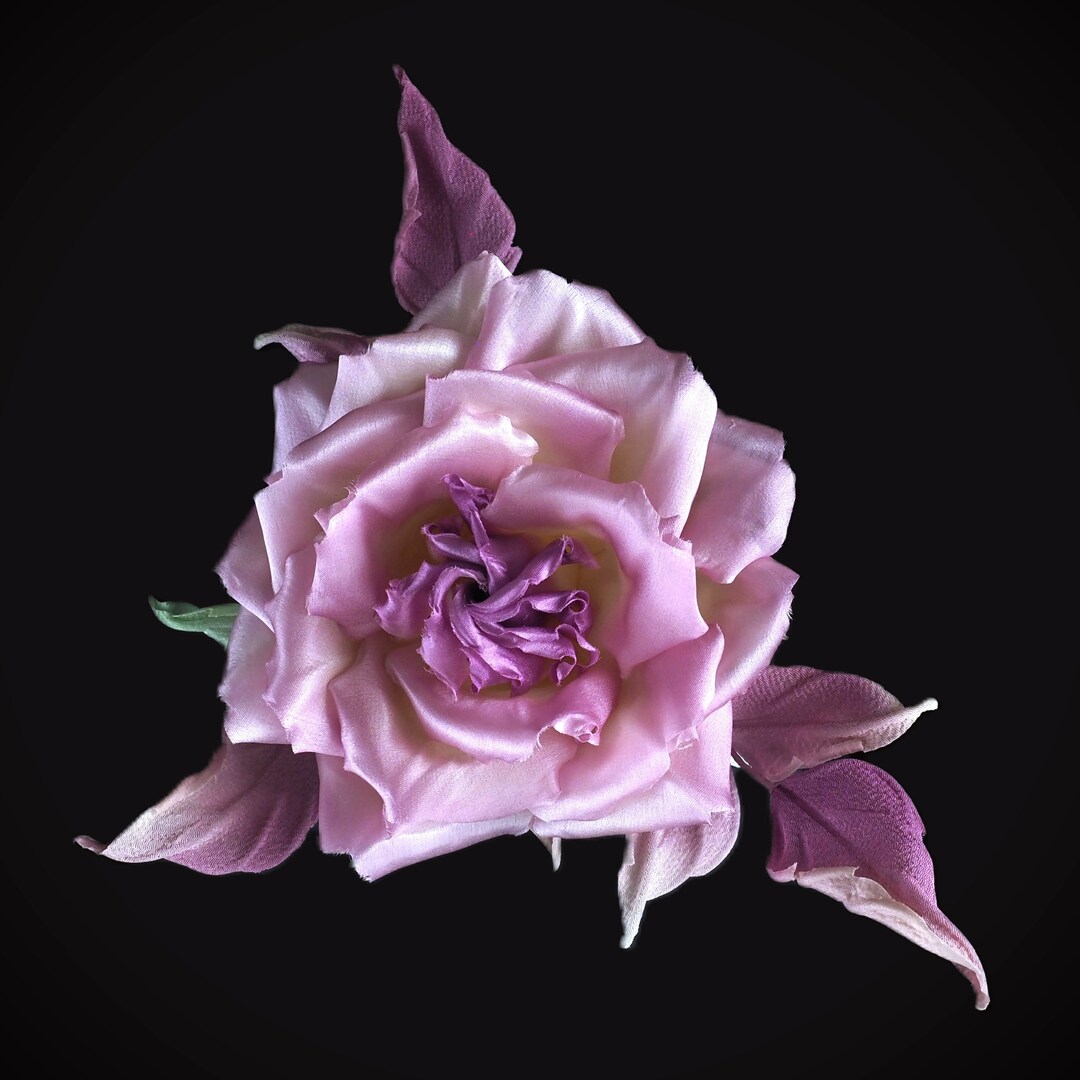 Ready to Ship SILK ROSE COMB, Bridal Lilac Pink Rose Hair Comb, Hand ...