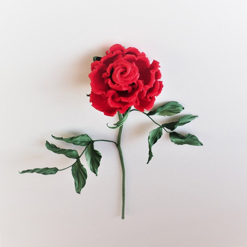 Ready to Ship Single Stemmed RED VELVET ROSE Romantic Gift for Her ...