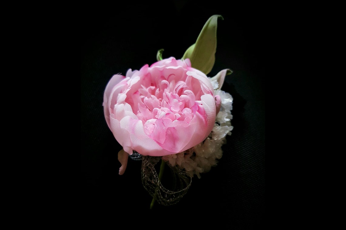 SILK PEONY BUTTONHOLE Peony Boutonniere Grooms Buttonhole - Etsy