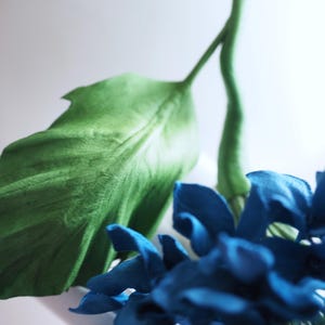 Ready to Ship LEATHER ANNIVERSARY GIFT for Her, Blue Hydrangea Jewelry ...