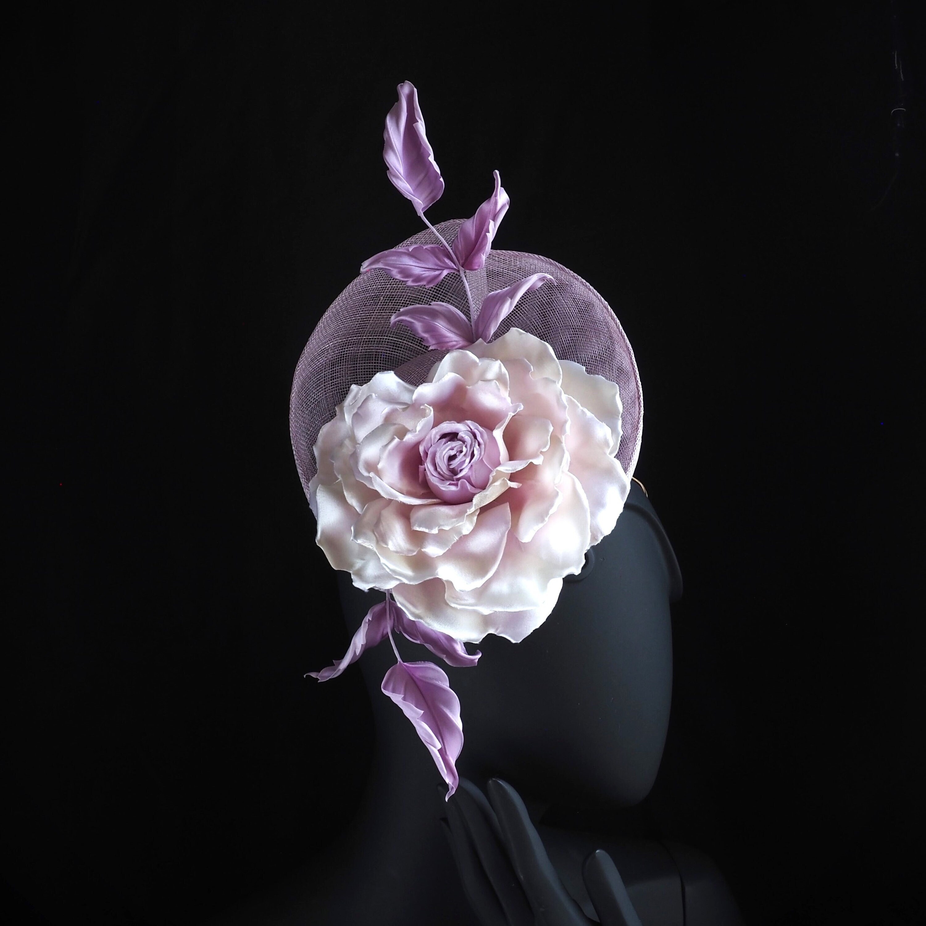 Ready to Ship LARGE ROSE HAT, Lilac Sinamay Beret With a Hand Dyed ...