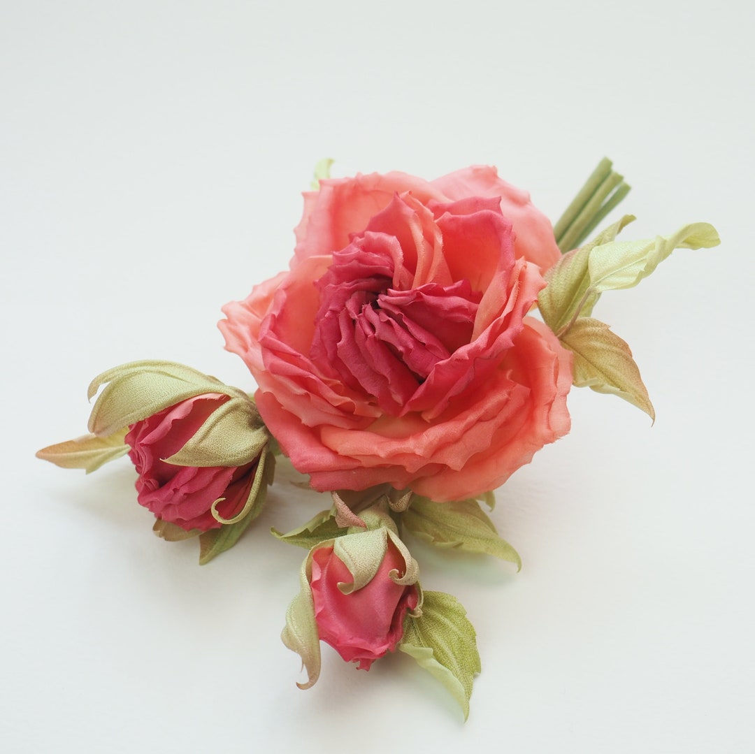Ready to Ship SUMMER ROSE CORSAGE, Wedding Silk Flower Corsage, Pink ...
