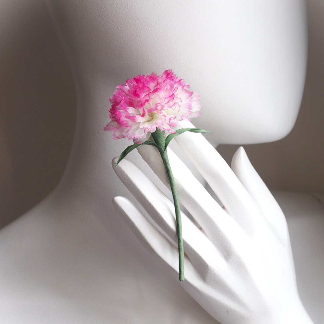 Ready to Ship Pink Silk Carnation Flower, Pink Floral Buttonhole, Silk ...