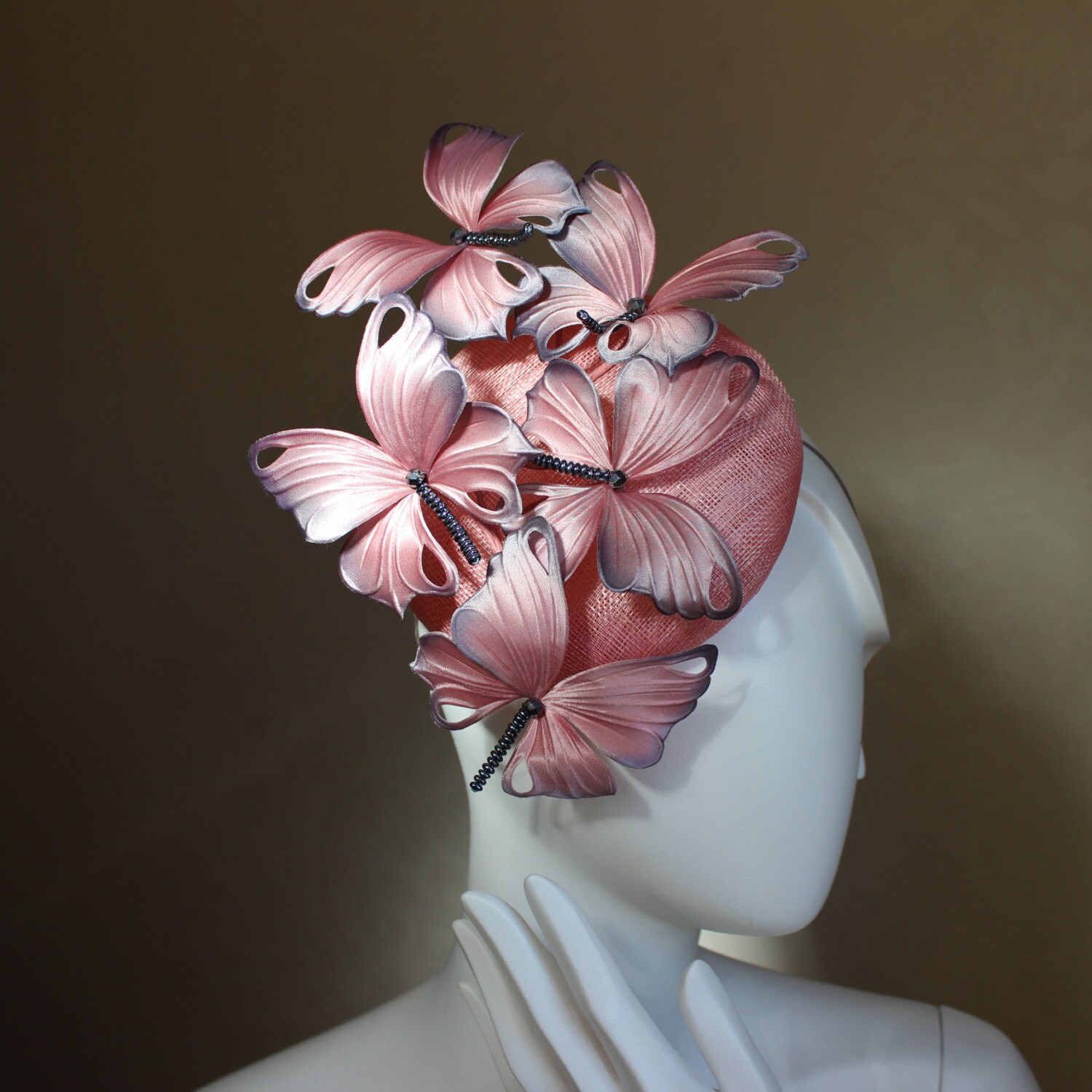PINK BUTTERFLY HAT, Races Hat, Ascot Hat, Garden Party Hat, Cocktail ...