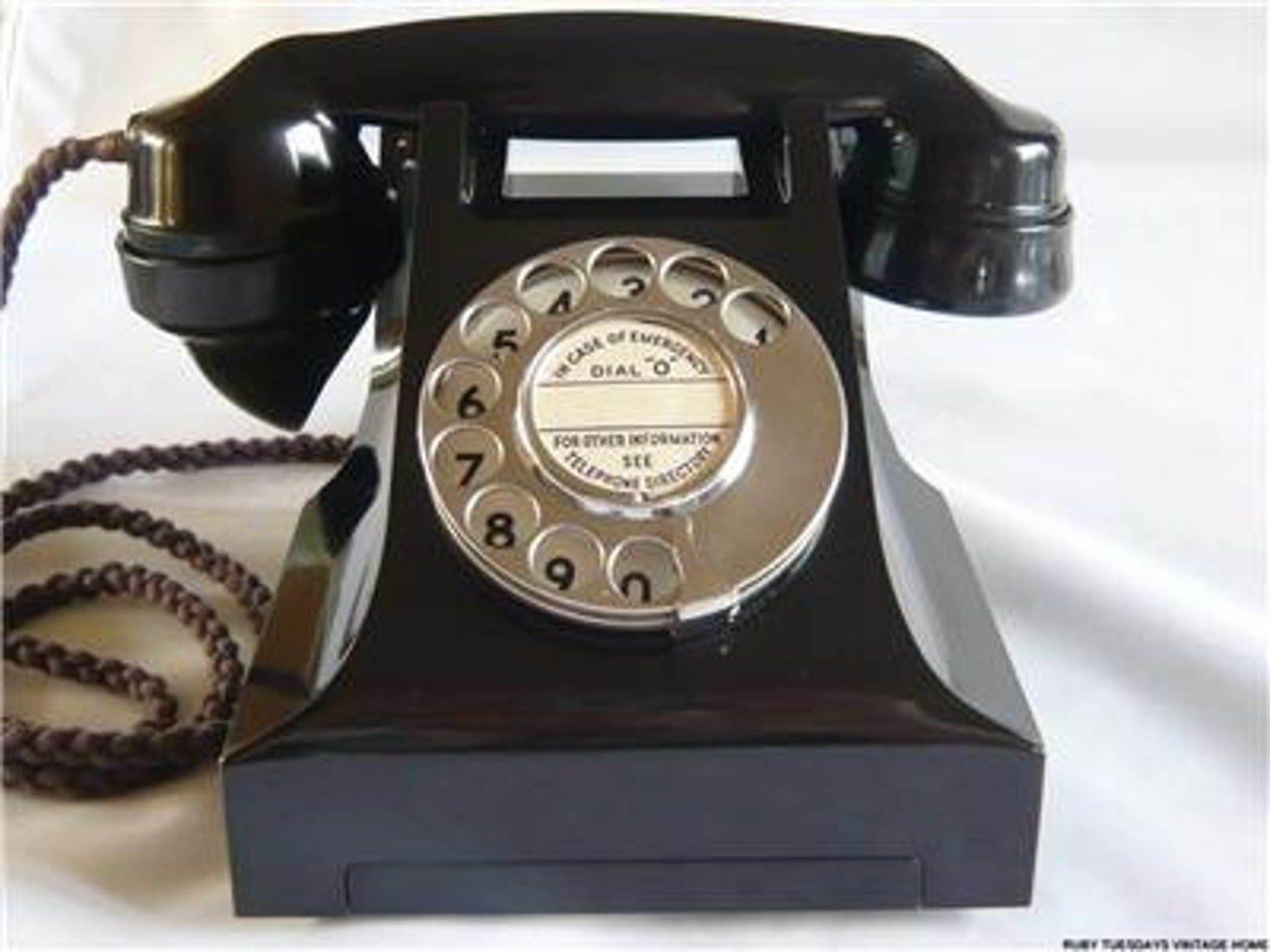 Vintage British GPO Black Bakelite Telephone Retro Dial Phone - Etsy