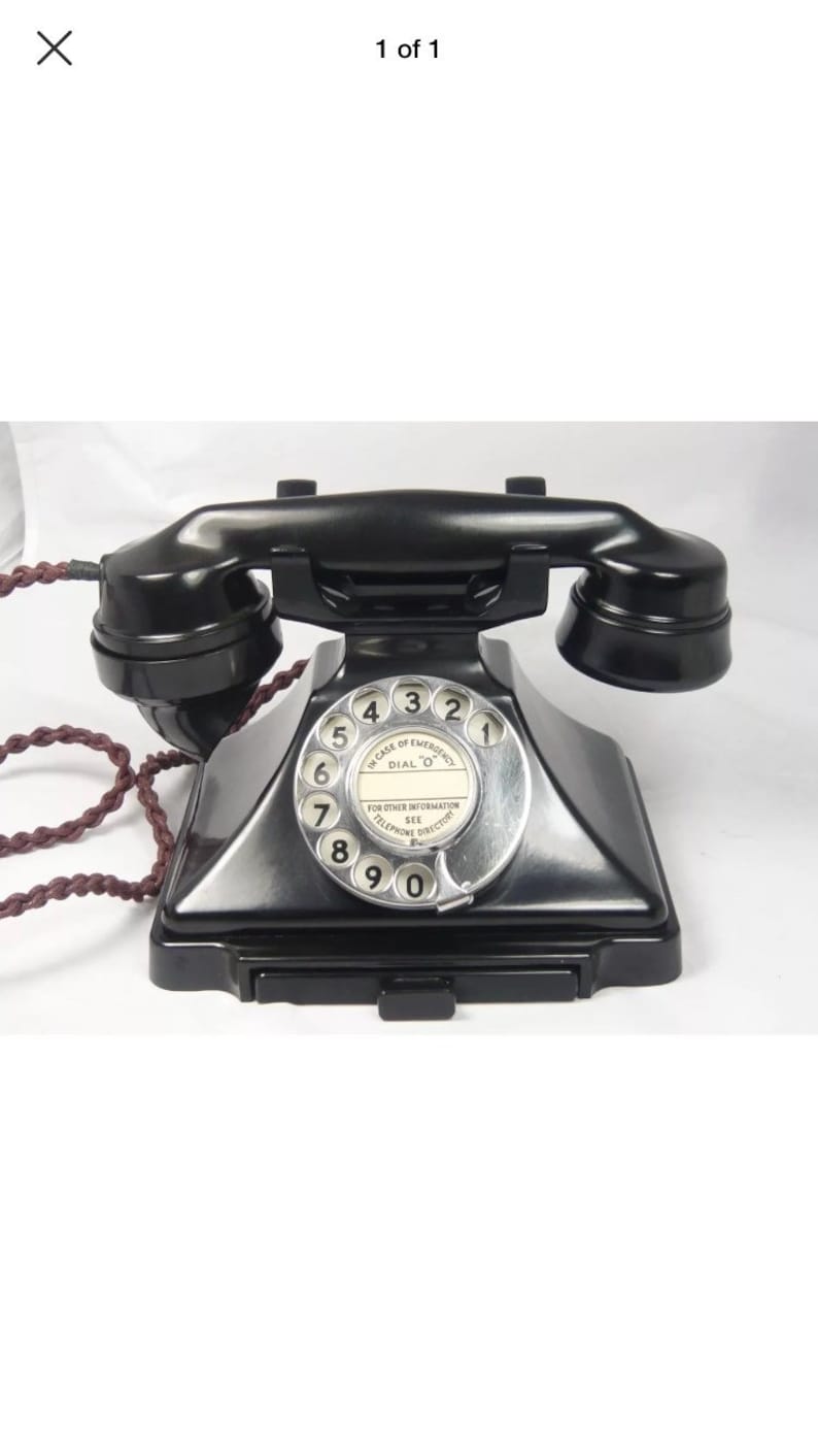 Art Deco Vintage Pyramid Telephone Pyramid Retro Dial Phone With Bell ...