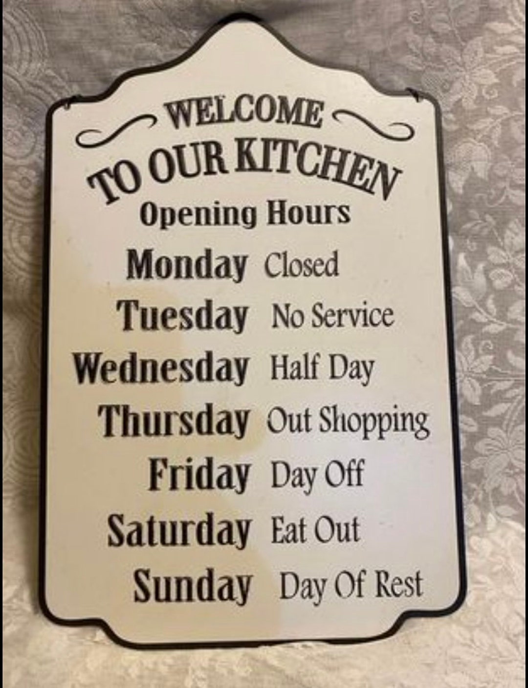 Metal Kitchen Opening Hours Sign Vintage Style Plaque - Etsy